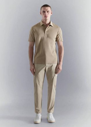 Mango Polo slim fit COOLMAX beige - Herren - XXL - MANGO MAN