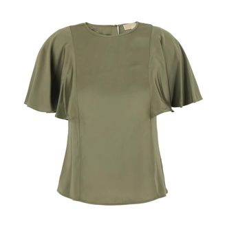 Michael Kors Satin Cape Sleeve Blouse - - Blouses & Shirts - Damen - Gr&uuml;n - M