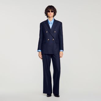 Sandro Blazer aus Wolle mit Strass