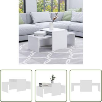 vidaXL Holzwerkstoff - Couchtisch-Set Wei&szlig; 100x48x40 cm Holzwerkstoff