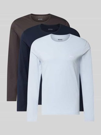 HUGO BOSS Regular Fit Langarmshirt aus reiner Baumwolle im 3er-Pack
