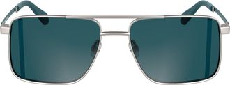 Calvin Klein Jeans Mens Sunglasses CKJ25201S - Matte Light Ruthenium with Solid Petrol Lens