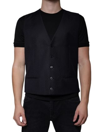 Dolce & Gabbana Wool-Mohair Formal Vest - Black