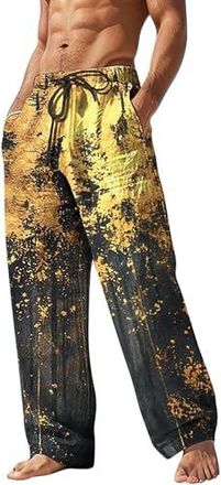 Generic New Look Maillot de bain pour homme Pantalon d&eacute;t&eacute; Pantalon de plage Cordon de serrage Taille &eacute;lastique Imprim&eacute; 3D Rayures Graphiques G&eacute;om&eacute;trie Confort