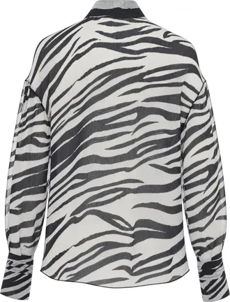 Patrizia Pepe Sheer Zebra Print Shirt - Black