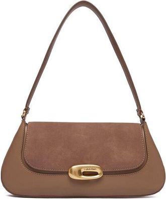Calvin Klein Handtasche Hardware Brushed Shoulder Bag LV04F3337G Beige