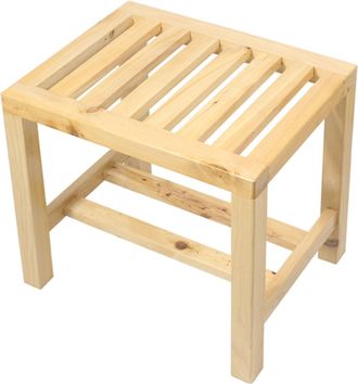 Generic Eckbank aus Teakholz for die Dusche, Badesitzhocker aus Holz, Spa-Fu&szlig;st&uuml;tze, Rasierhocker, Eckduschhocker for die Innendusche