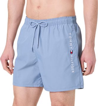 Tommy Hilfiger Herren Badeshorts Medium Drawstring Mittelland, Blau (Brisk Blue), M