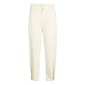 Liu Jo Femme, Pantalons, Beige, Taille: W32 Pantalon Ballon avec Bouton Bijou