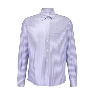 Valentino Garavani Blaues VLogo besticktes Baumwollhemd - - Shirts - Herren - Lila - 2XL