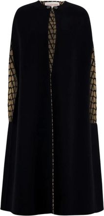 Valentino Garavani Femme, Robes, Noir, Taille: 38 FR Cape en laine Toile Iconographe