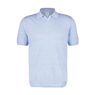 120% Lino Homme, Tops, Bleu, Taille: L Pull en Tricot de Lin Bleu