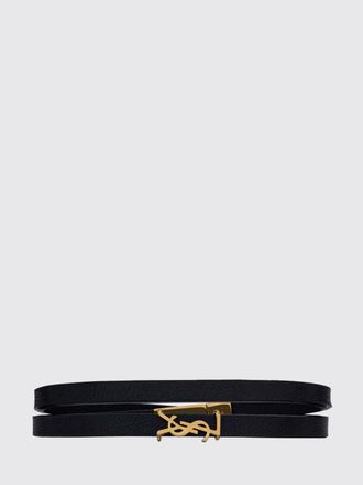 Saint Laurent Bracelet en cuir avec d&eacute;tail logo
