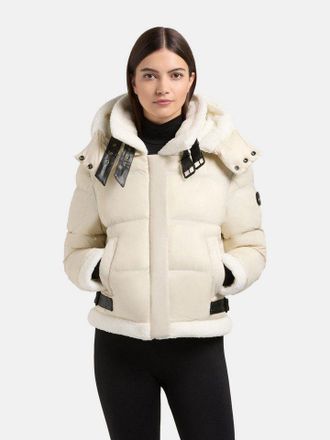 Khujo Winterjacke Nessie2 Gef&uuml;tterte Steppjacke mit Pl&uuml;schdetails und Kapuze