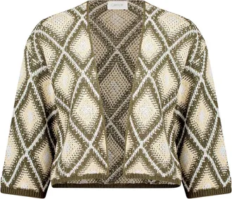 Cartoon Strick-Cardigan mit Jacquard
