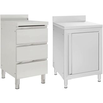 vidaXL Vidaxl - Armoires de cuisine commerciale 2 pcs Acier inoxydable