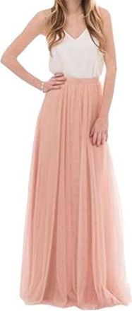 ORANDESIGNE Femme Jupe Longue Jupe Maxi pour Soirée Mariage Haute Taille Tulle Élastique Jupe 29 XL