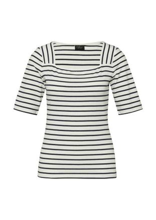 s.Oliver Kurzarmshirt T-Shirt Streifen-Shirt im Slim Fit mit Karree-Ausschnitt