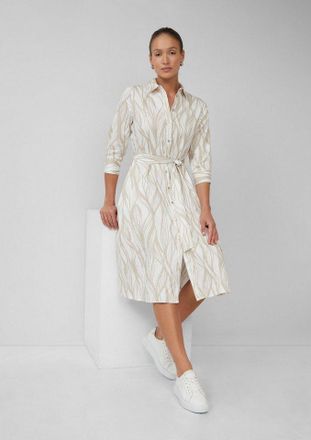 s.Oliver Midikleid Kleid Hemdblusenkleid aus Popeline in Midil&auml;nge mit All-over-Print