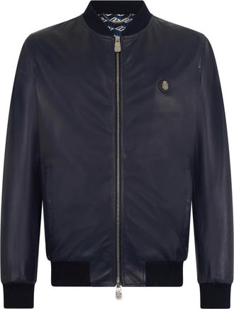 Billionaire Boys Club Homme, Vestes, Bleu, Taille: XL Bomber Basique en Cuir Nappa