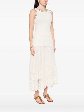 Fabiana Filippi Womens Contrast-Trim Sleeveless Tank Top Ss26 W