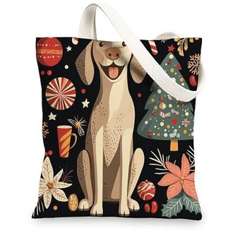 Generic Sac fourre-tout en toile r&eacute;utilisable pour le shopping - Motif de braque de Weimar de Weimar - 33 x 38,1 cm