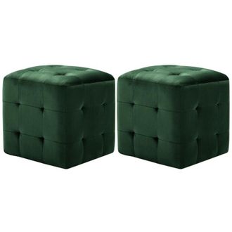 vidaXL Pouf 2 Stk. Grün 30x30x30 cm Samtstoff Vidaxl