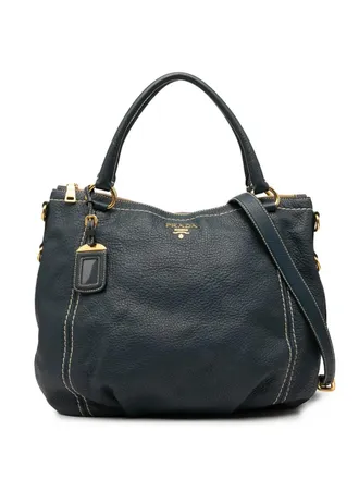 Prada sac à bandoulière Vitello Daino (2000-2025) - Bleu