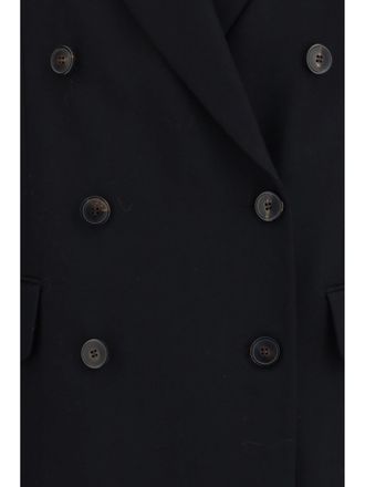 Dries Van Noten Womens Long Wool Coat Black Merino