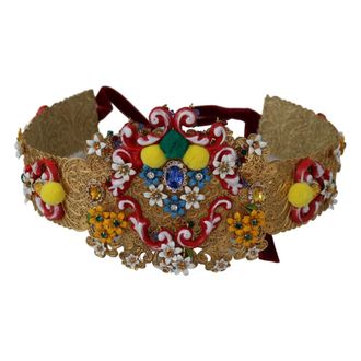 Dolce & Gabbana Femme, Accessoires, Multicolore, Taille: S Crystal Waist Belt