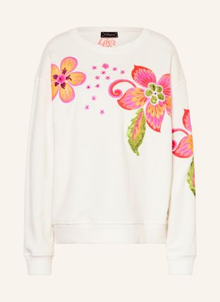Grace Grace Sweatshirt Mit Pailletten weiss