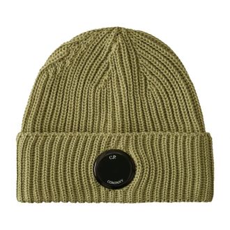 C.P. Company Extrafine Merino Wool Lens Beanie - - Accessories - Herren - Gr&uuml;n - ONE SIZE