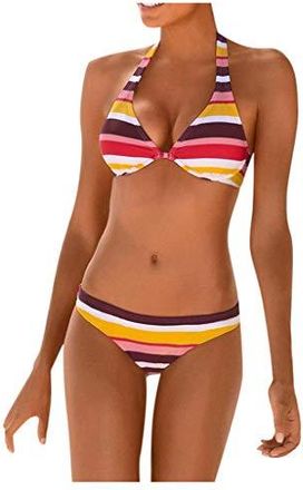 Generic Bikini pour femme - &Eacute;l&eacute;gant et sexy - Deux pi&egrave;ces - Col en V - Triangle - Push Up - Bikini Curvy - Maillot de bain - Haut de bikini - Soutien de la po
