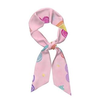Generic Foulard arc-en-ciel en forme de coeur pour femme - Pour sac &agrave; main - Satin de soie - Pour le sport, le yoga, le visage