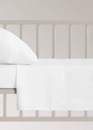 Mango Drap-housse de lit b&eacute;b&eacute; en percale de coton avec d&eacute;tail ajour&eacute; blanc - Home - 100x150cm - MANGO HOME