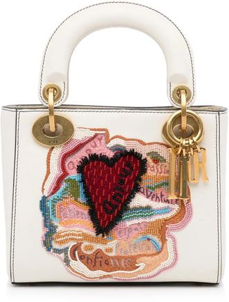 Dior Hobo Bags - DiorAmour Niki De Saint Phalle Mini Calfskin Sequi - Gr. unisize - in Wei&szlig; - f&uuml;r Damen