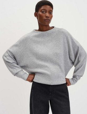 someday Sweatshirt UTIBBY DETAIL Loose aus weichem Viskose Mix Leicht transparentes Sweatshirt mit Funnel Neck