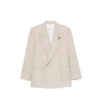 Lardini Houndstooth-pattern Double-breasted Blazer