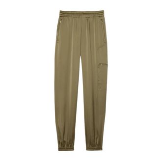 Lacoste Oversized Satin-Sweathose - - Trousers - Damen - Gr&uuml;n - XS