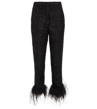 Rebecca Vallance Hose Jourdan aus Bouclé mit Federn