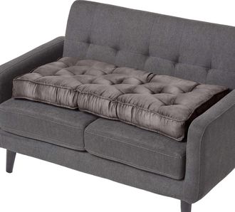 Homescapes Langes Sitzkissen grau 100x48 cm, Dicke Sofa-Auflage gepolstert, Sitzauflage Sofa mit Velours-Bezug