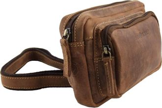 Greenburry Vintage Gürteltasche aus Leder, 20 cm, Braun, Einheitsgröße, Braun, braun, one Size