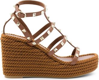 Valentino Garavani Sandalen - Wedge Sandals With Textured Rope Sole - Gr. 35 (EU) - in Braun - f&uuml;r Damen