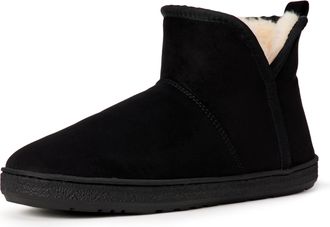 Amazon Essentials Herren Sherpa Stiefeletten-Hausschuhe, Schwarz, 42 EU