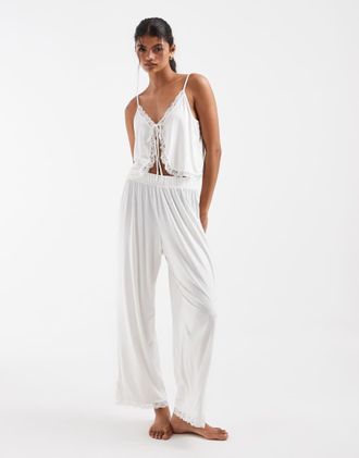 Free People ensemble pantalon sleeveless d&eacute;t&eacute; blanc
