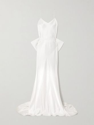 Halfpenny London India Robe Aus Satin Mit Schleife - Weiß