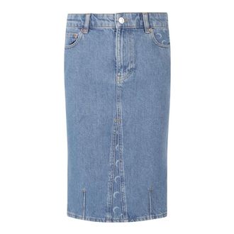 Marine Serre Moon Laser Jeansrock - - Skirts - Damen - Blau - XS