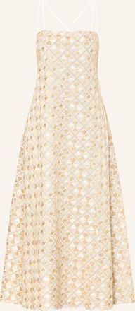 Greek Archaic Kori Strandkleid Maxi Flakes weiss