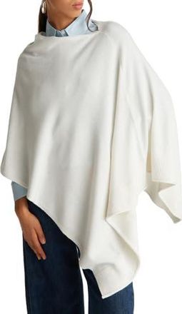 Benetton Mantella 1235du01a Poncho et Capes tricot&eacute;s, Blanc, Taille Unique Femme