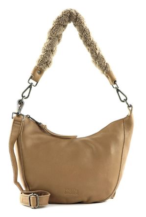 Fredsbruder Leder Schultertasche Umh&auml;ngetasche Chinte Shoulderbag Coffee & Cream hellbraun